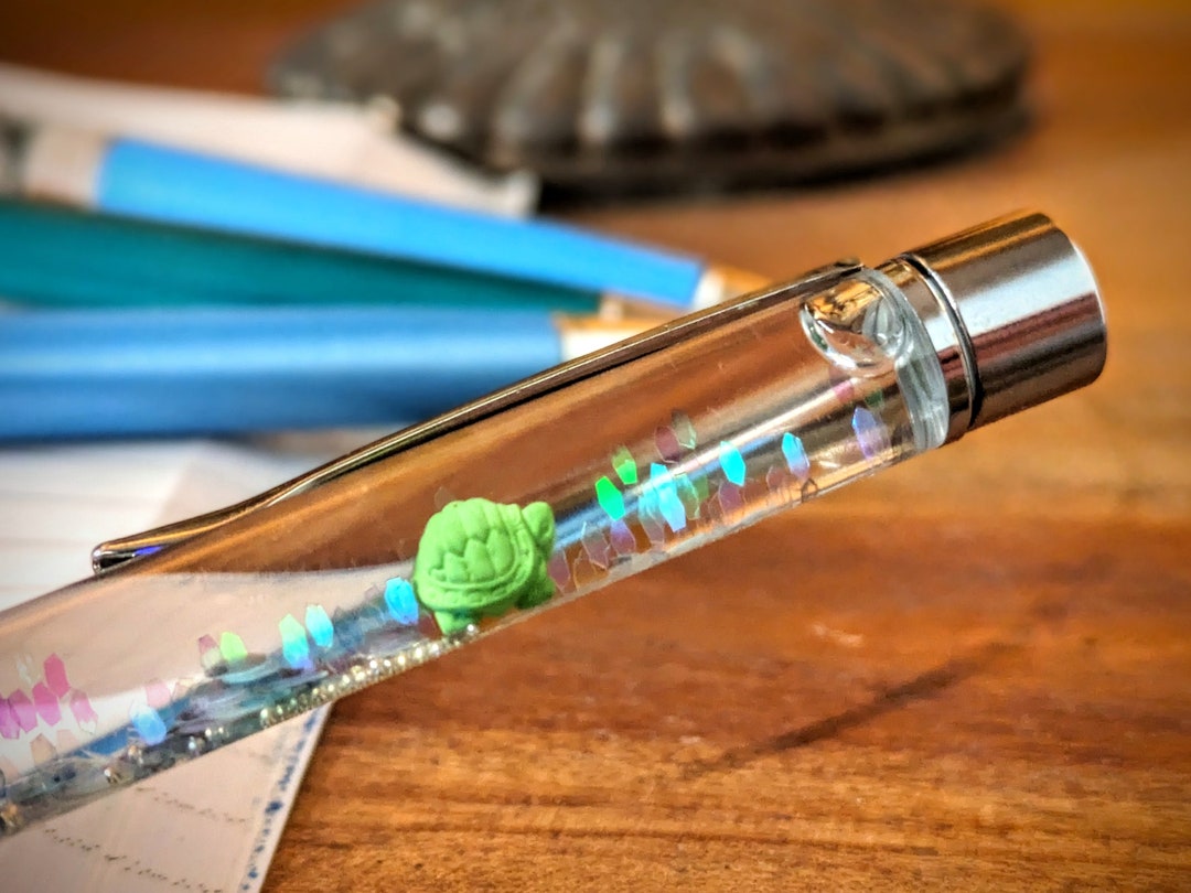 Turtle Float Pen, Tortoise Gift, Floating Pen, Snowglobe Pen, Gift for ...