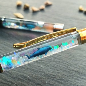 Dolphin Float Pen, Floating Pen, Dolphin Gift, Ocean Gift, Snow Globe ...