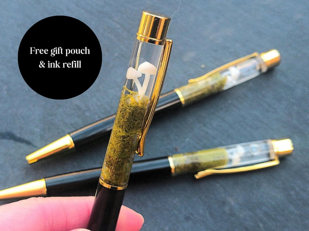 Mushroom Pen, Terrarium Gift, Plant Pen, Float Pen, Gift for Her, Unique Pen, Moss Gift, Fungi ...