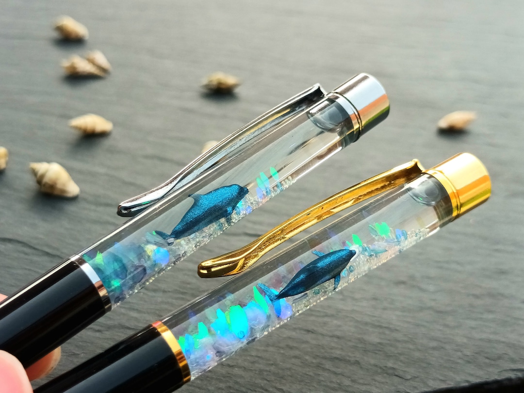 Dolphin Float Pen, Floating Pen, Dolphin Gift, Ocean Gift, Snow Globe ...