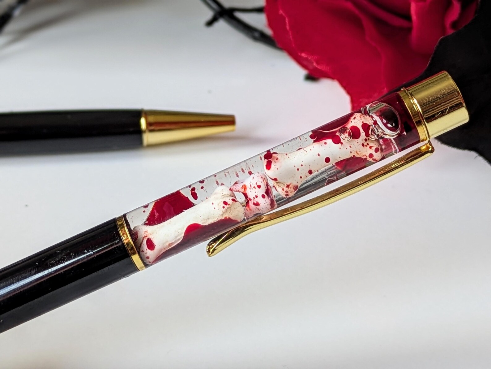 Spooky Bone Pen, Gothic Stationery, Float Pen, Halloween Lover, Blood ...