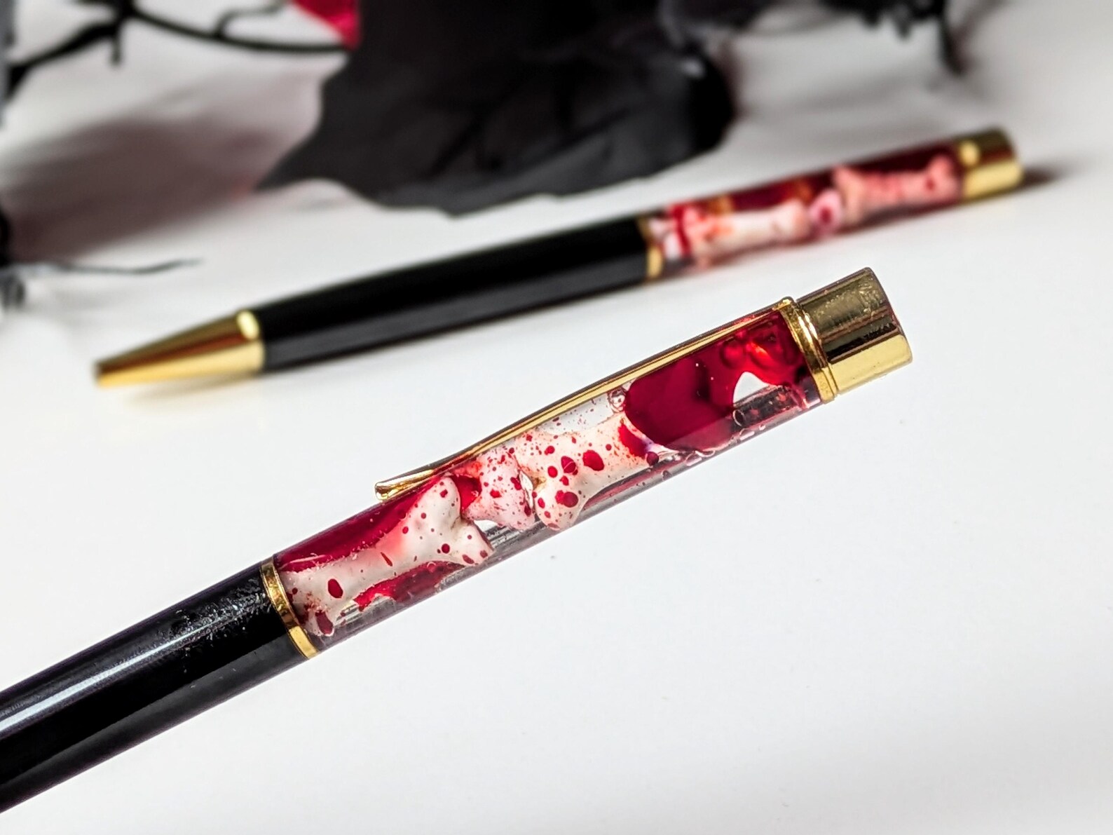 Spooky Bone Pen, Gothic Stationery, Float Pen, Halloween Lover, Blood ...