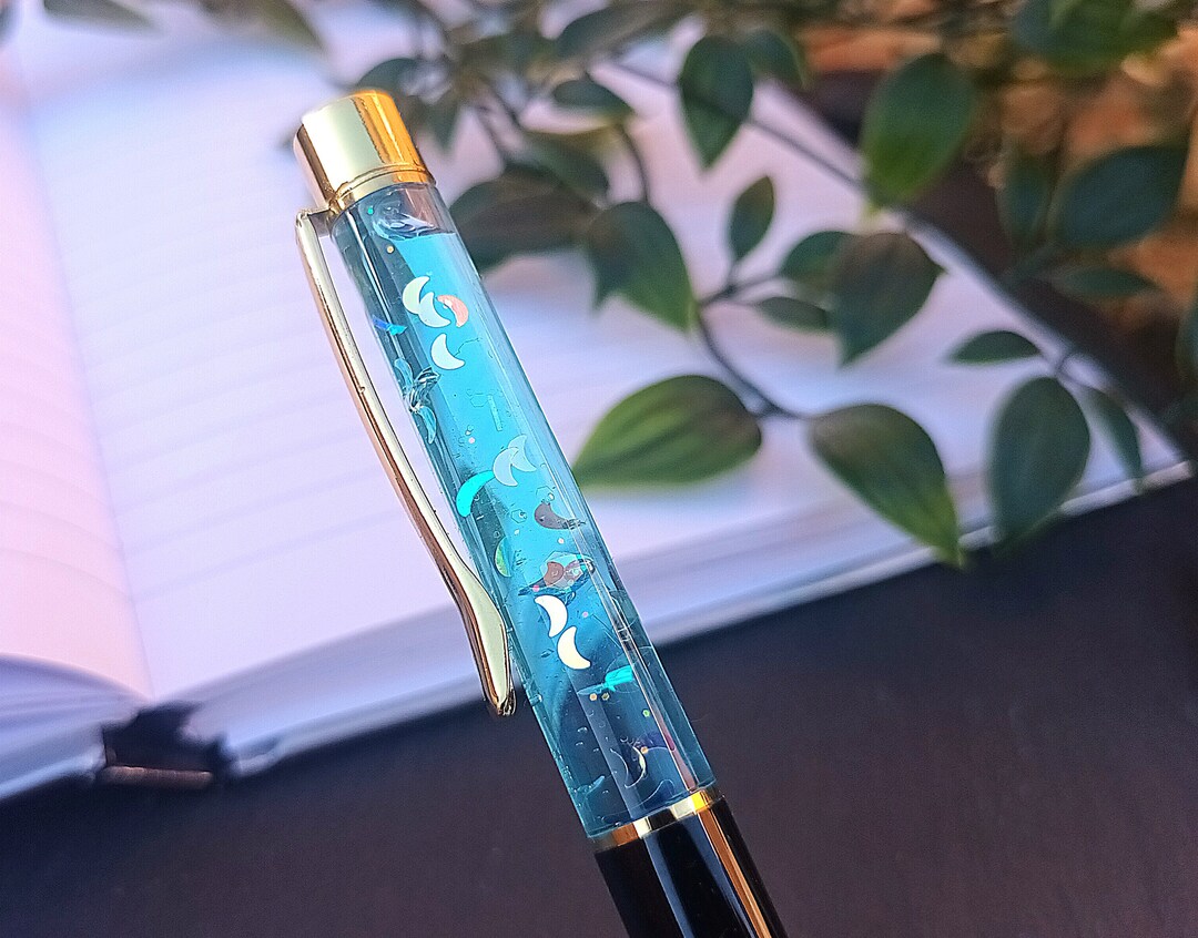 Moon Pen, Crescent Pen, Floating Pen, Witchy Pen, Liquid Glitter Pen ...