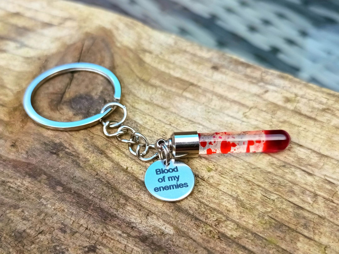 Blood Vial, Gothic Keyring, Glass Vial Pendant, Dark Gift, Gift for Her ...