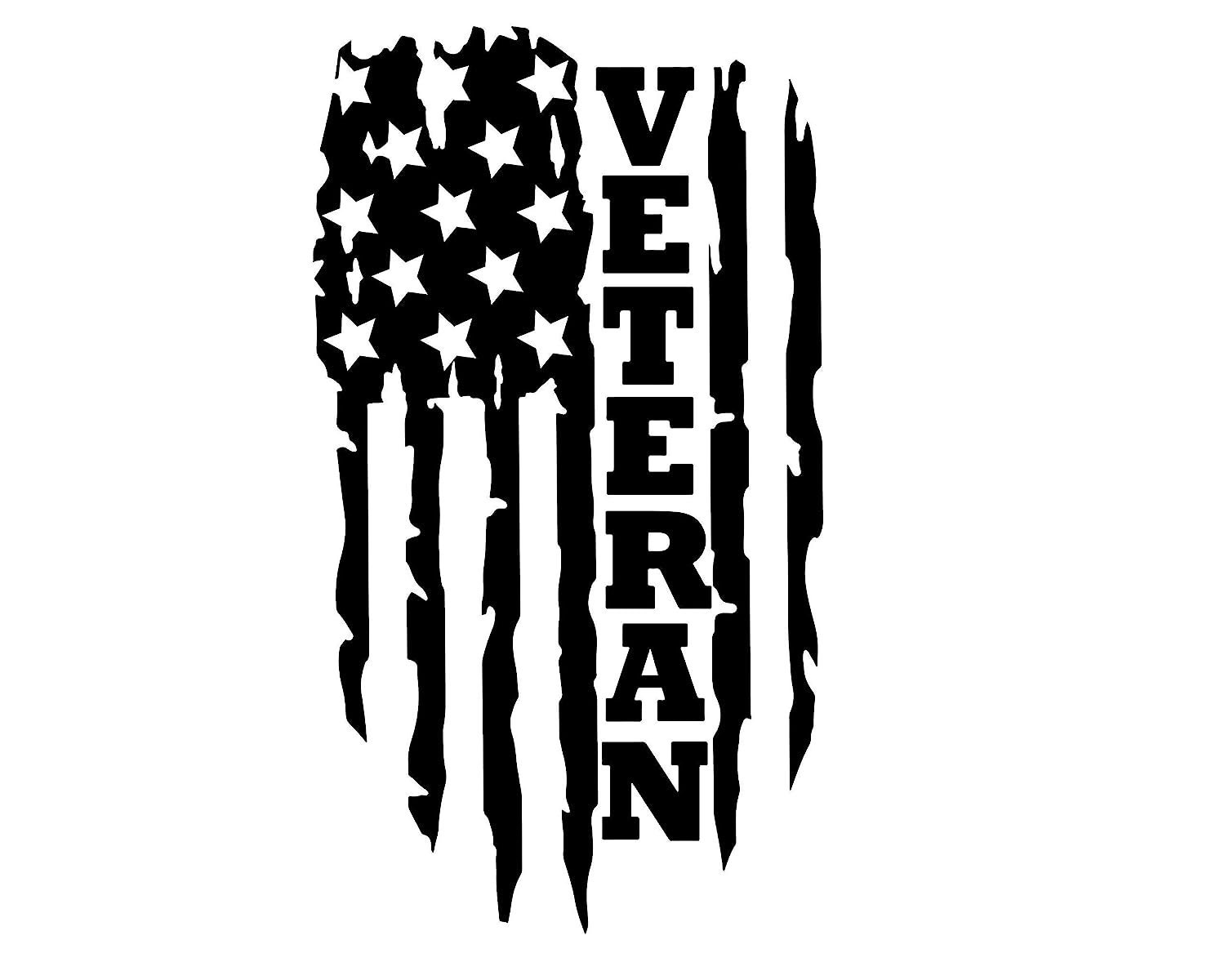 Distressed American Flag Veteran Decal - Etsy