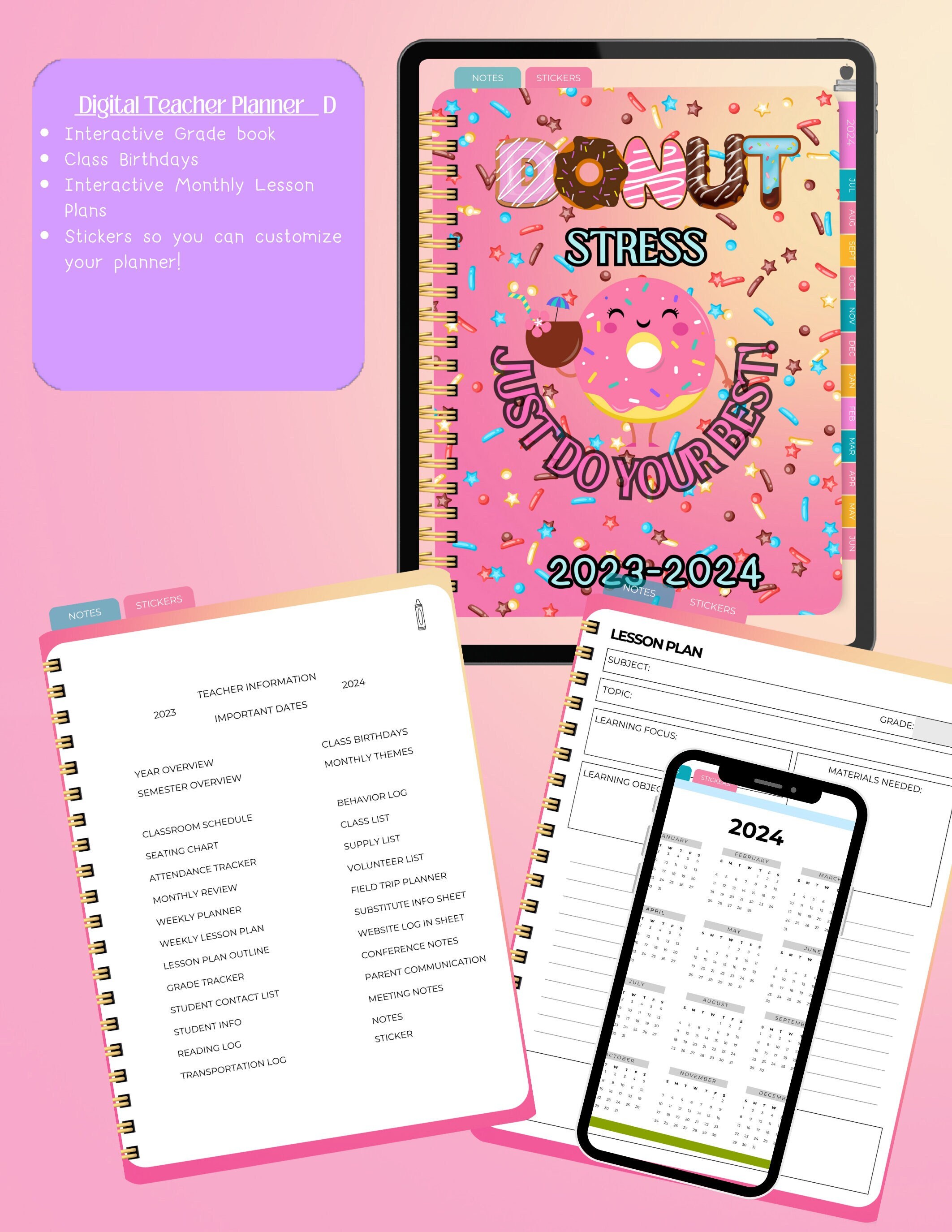 Donut Stress, Do Your Best! - Etsy