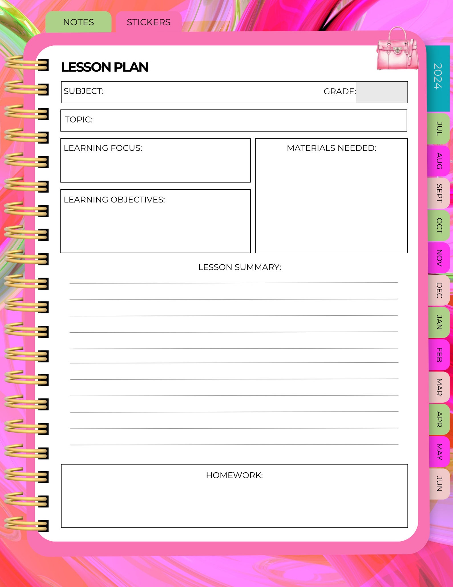 Teacher Barbie Planner, Digital Planner for Teachers, Digital Planner ...