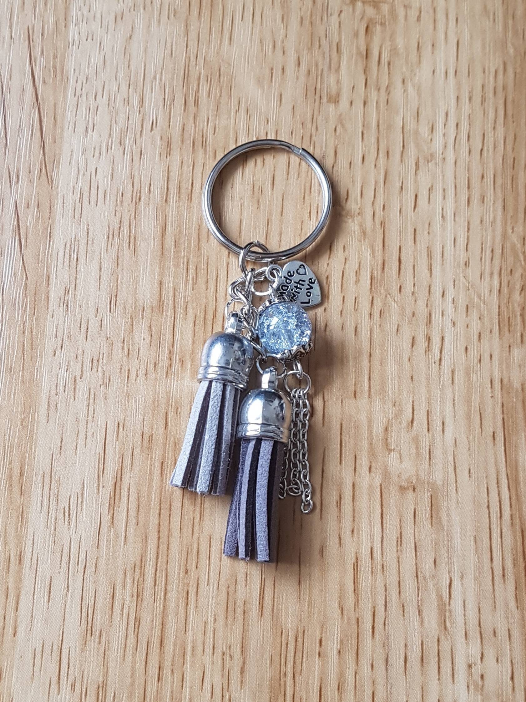 Suede Double Tassel Keyring With 'made With Love' - Etsy UK
