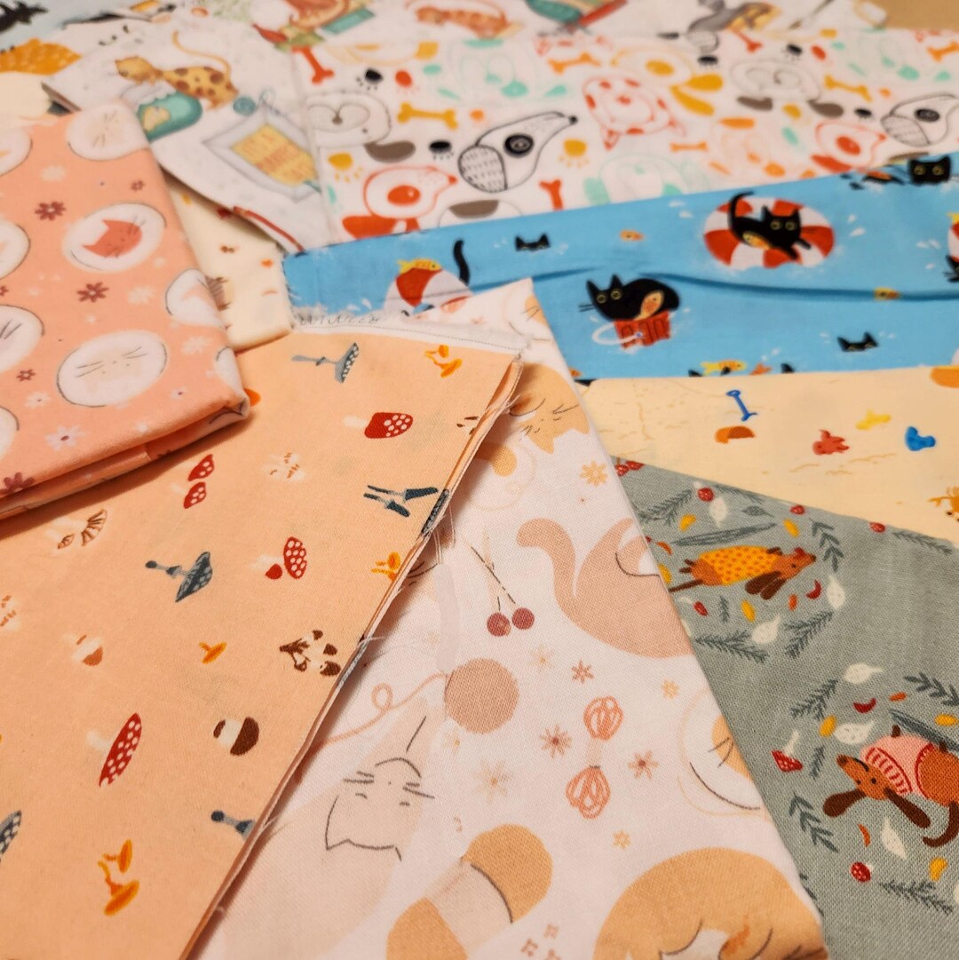Cat & Dog Fabric Bundle – Bolt Ends and Miscuts | Quilting Cotton for ...