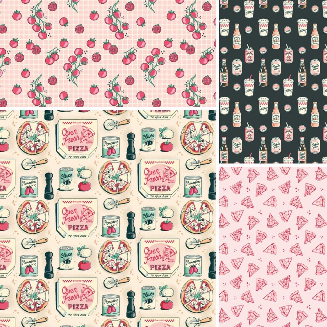 Oven Fresh by Eve Anderson for FIGO Fabrics | Retro Kitchen Fabric ...