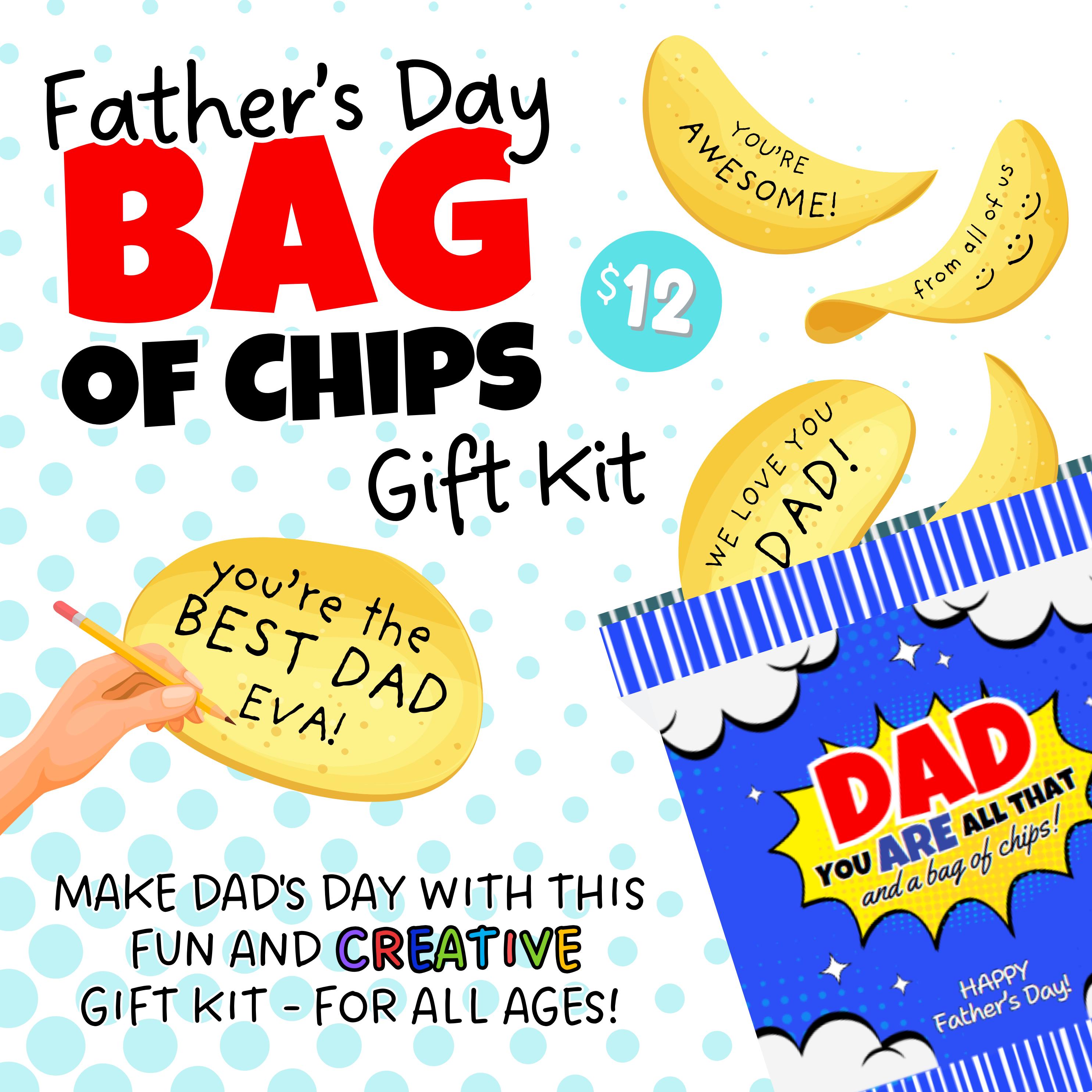 Father's Day 2024, Bag of Chips Gift Kit, Father's Day Gift, Fathers ...