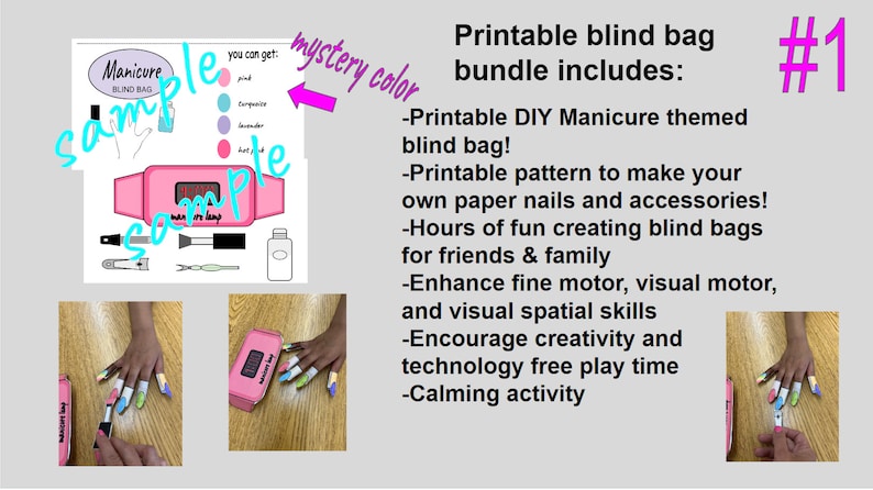 Manicure Blind Bag Pattern; Paper Nails; Instant Download - Etsy
