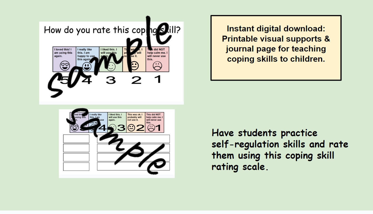 Coping Skills Rating Scale, Visual Supports for Coping Skills, Coping ...