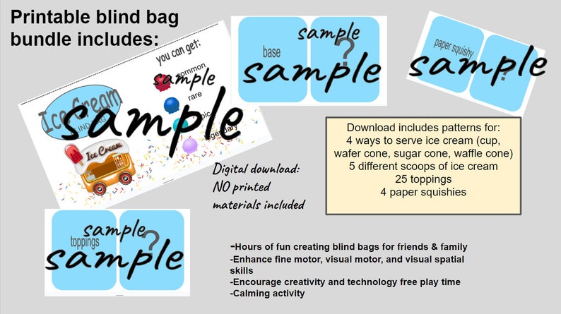 BLIND BAG Pattern DIY Blind Bag Ice Cream Blind Bag Instant Download - Etsy