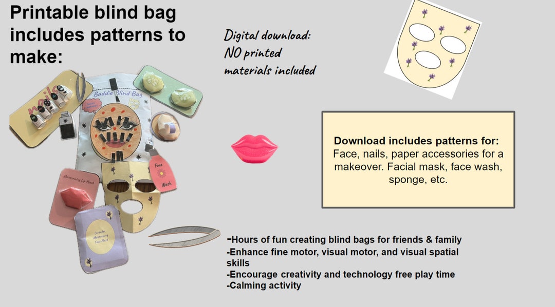 DIY Baddie Blind Bag Pattern; Instant Download; Paper Nails - Etsy