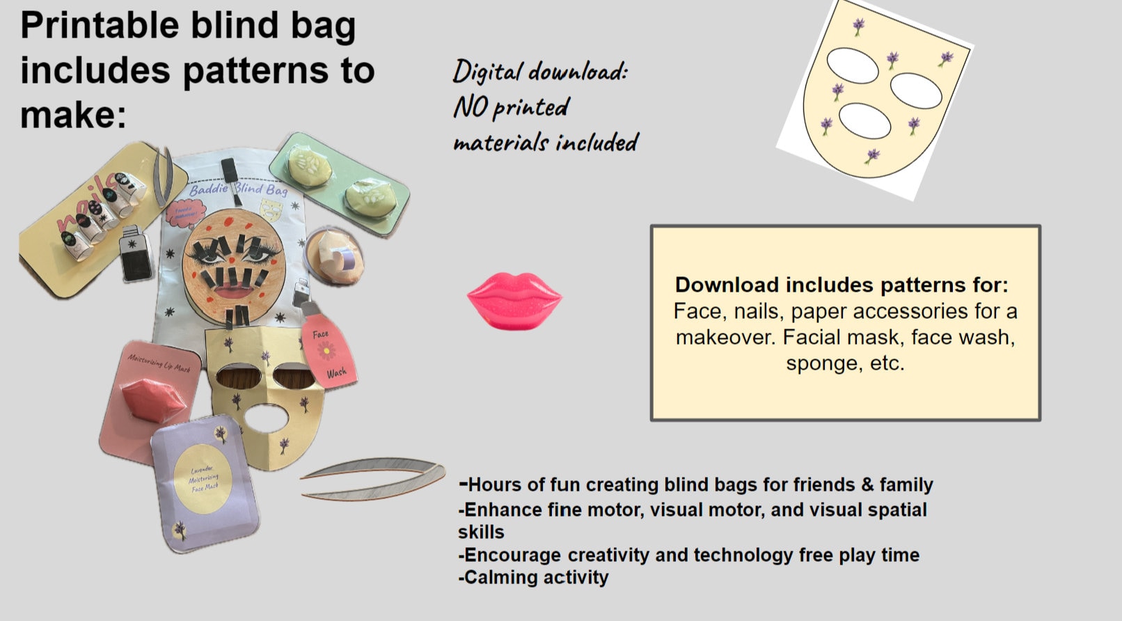 DIY Baddie Blind Bag Pattern; Instant Download; Paper Nails - Etsy
