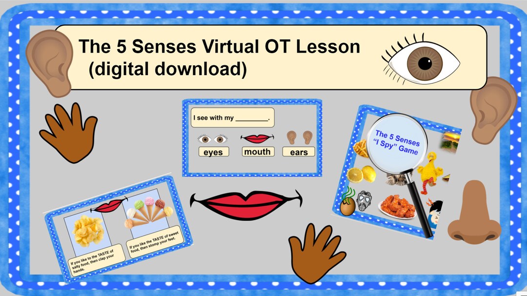 5 Senses OT Virtual Lesson Digital Download - Etsy