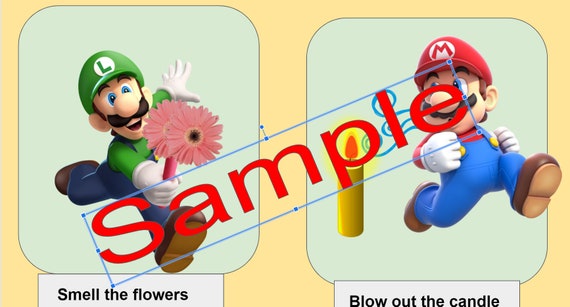 Mario/ Luigi Breathing Board Visual for Coping Skills | Etsy