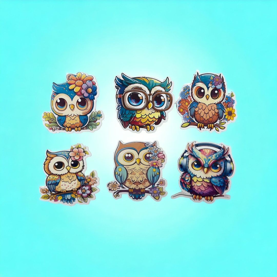 Cute Motifs Stickers Owls Sticker Set Owls Vinyl Stickers Stickers ...