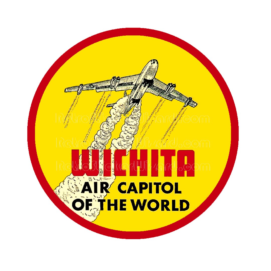Sticker 1950s KS State Large Jet Aircraft Air Capitol of the - Etsy