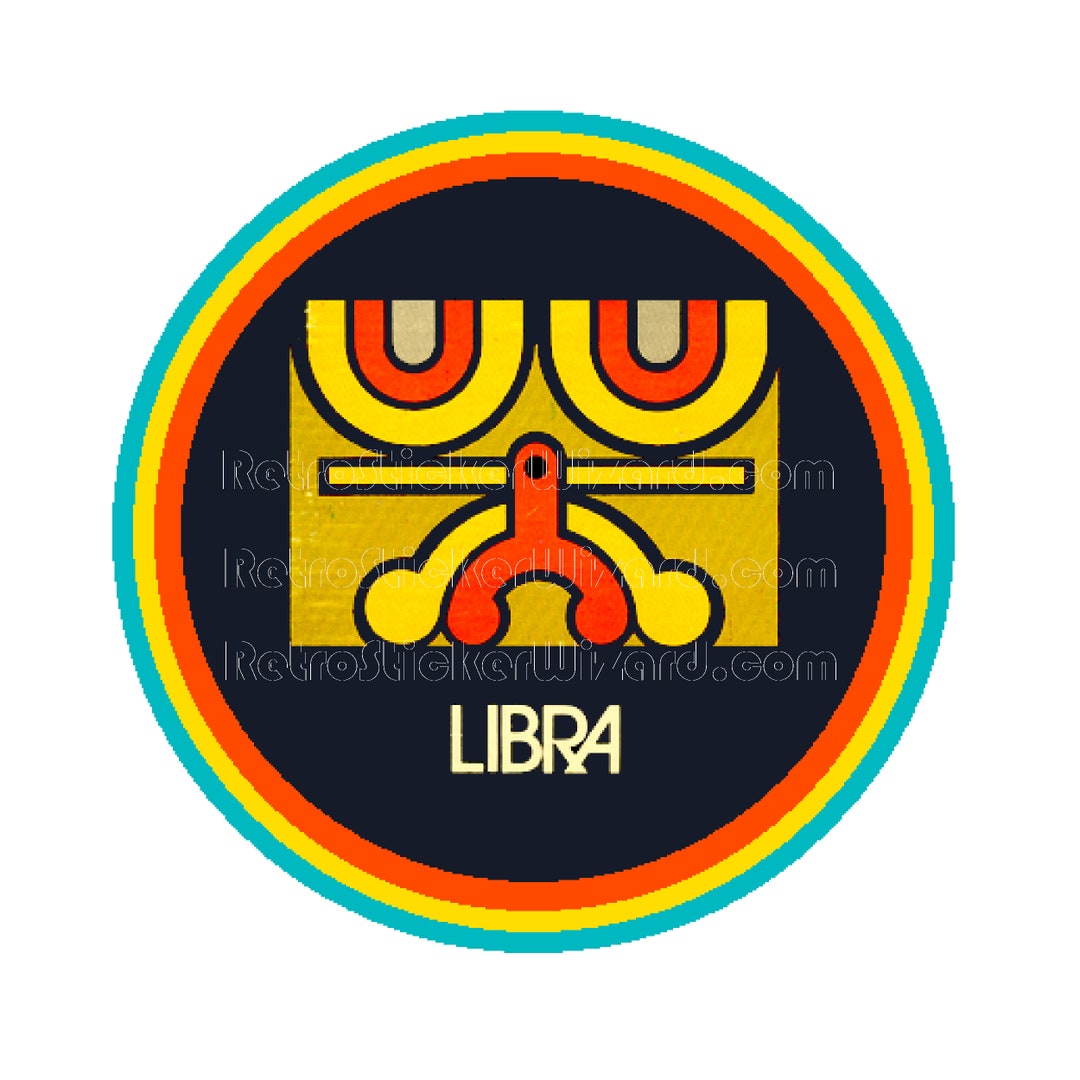 Sticker 1960s Libra Astrology Colorful Hippie Trippy - Etsy