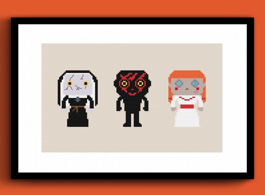 Cute Villains Counted Cross Stitch Pattern PDF, Valak the Nun ...