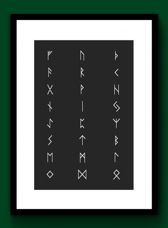 Elder Futhark Runes Counted Cross Stitch Pattern PDF Viking - Etsy
