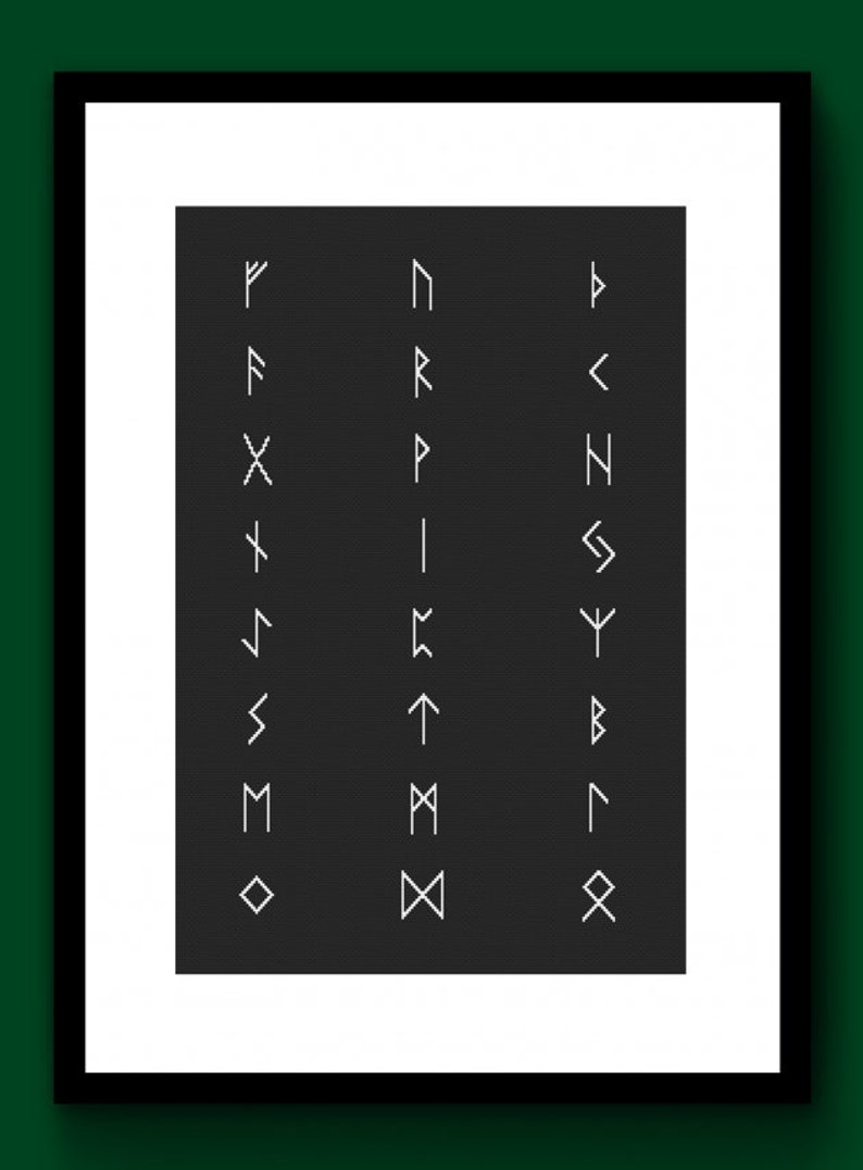 Elder Futhark Runes Counted Cross Stitch Pattern PDF Viking - Etsy