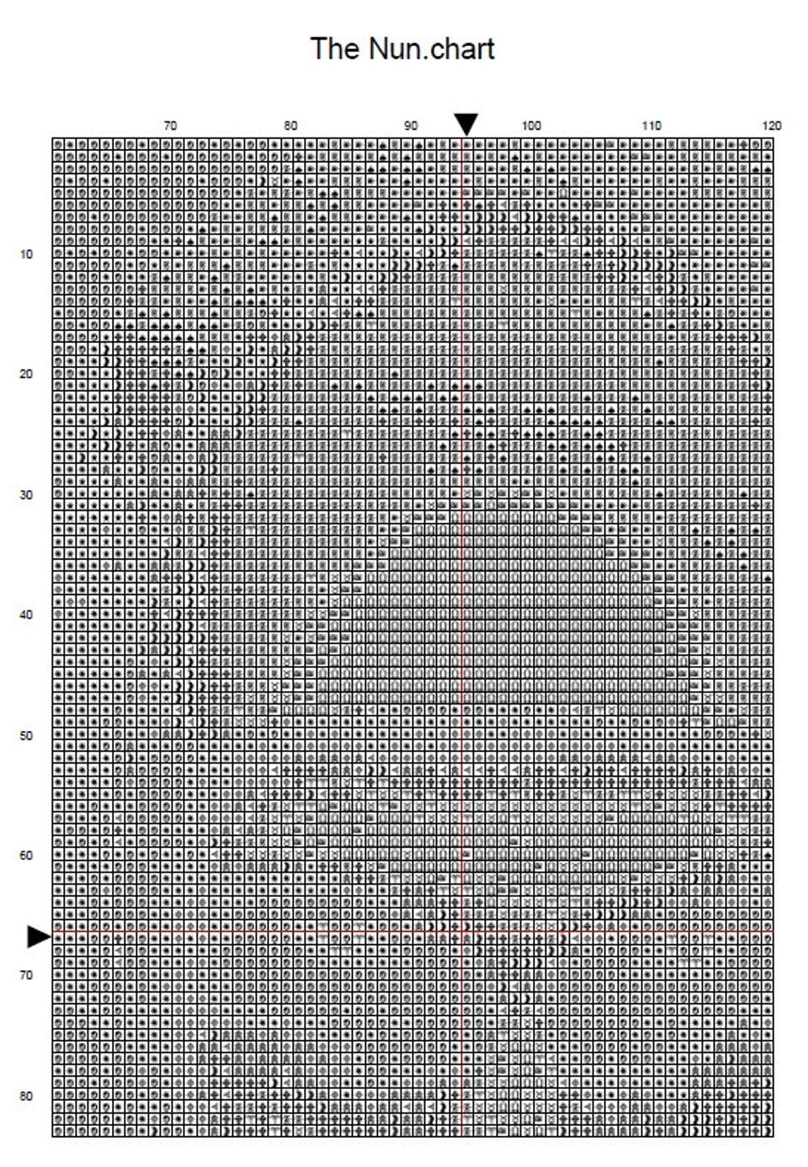 The Nun Counted Cross Stitch/ Embroidery Pattern PDF, Horror/ Goth ...
