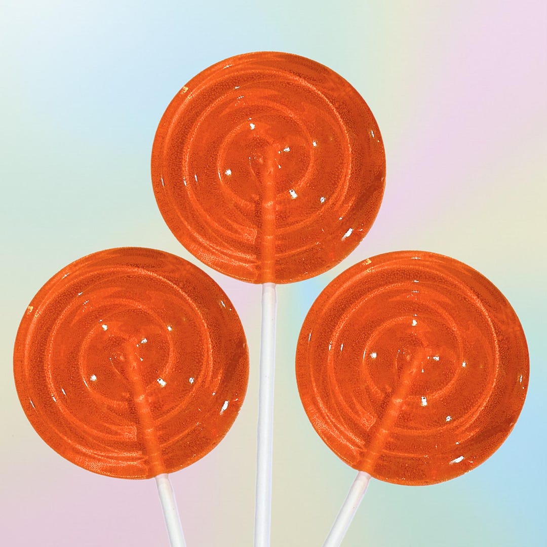 Just Peachy - Peach Flavored Jumbo Lollipops (4 Pack) - Etsy
