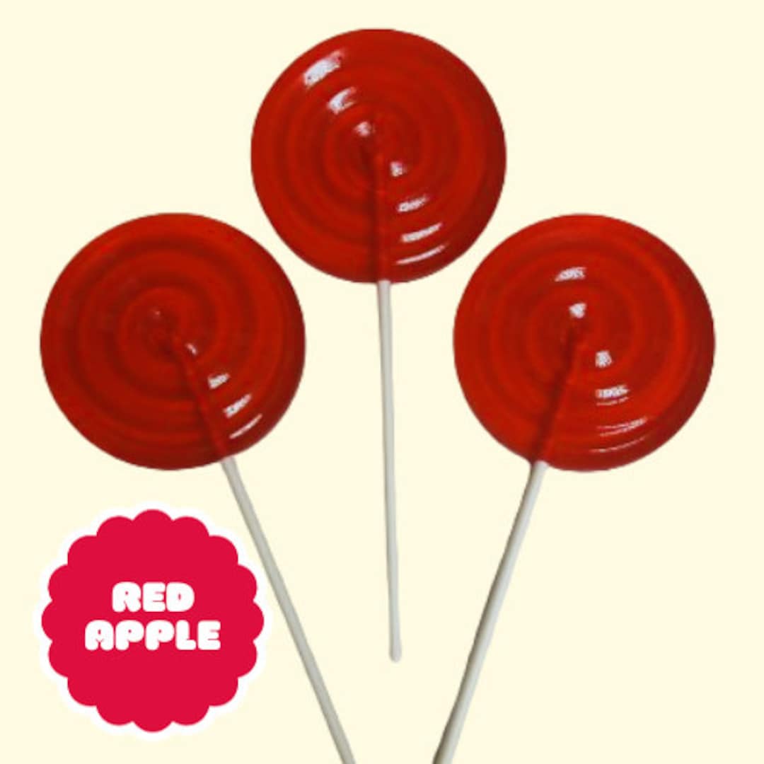 Red Apple Flavored Jumbo Lollipop - Etsy