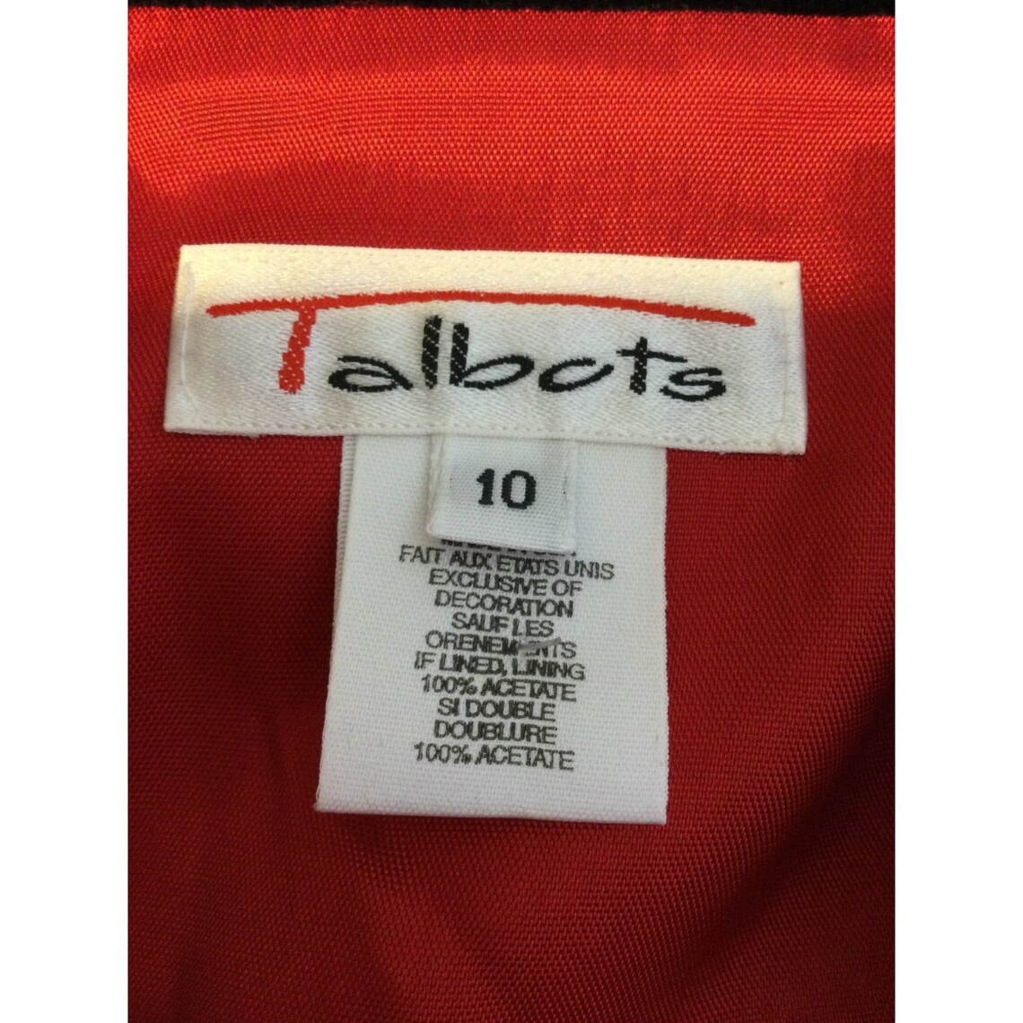 Vintage Talbots Red & Black Button Front Wool Vest Size 10 Dressy ...