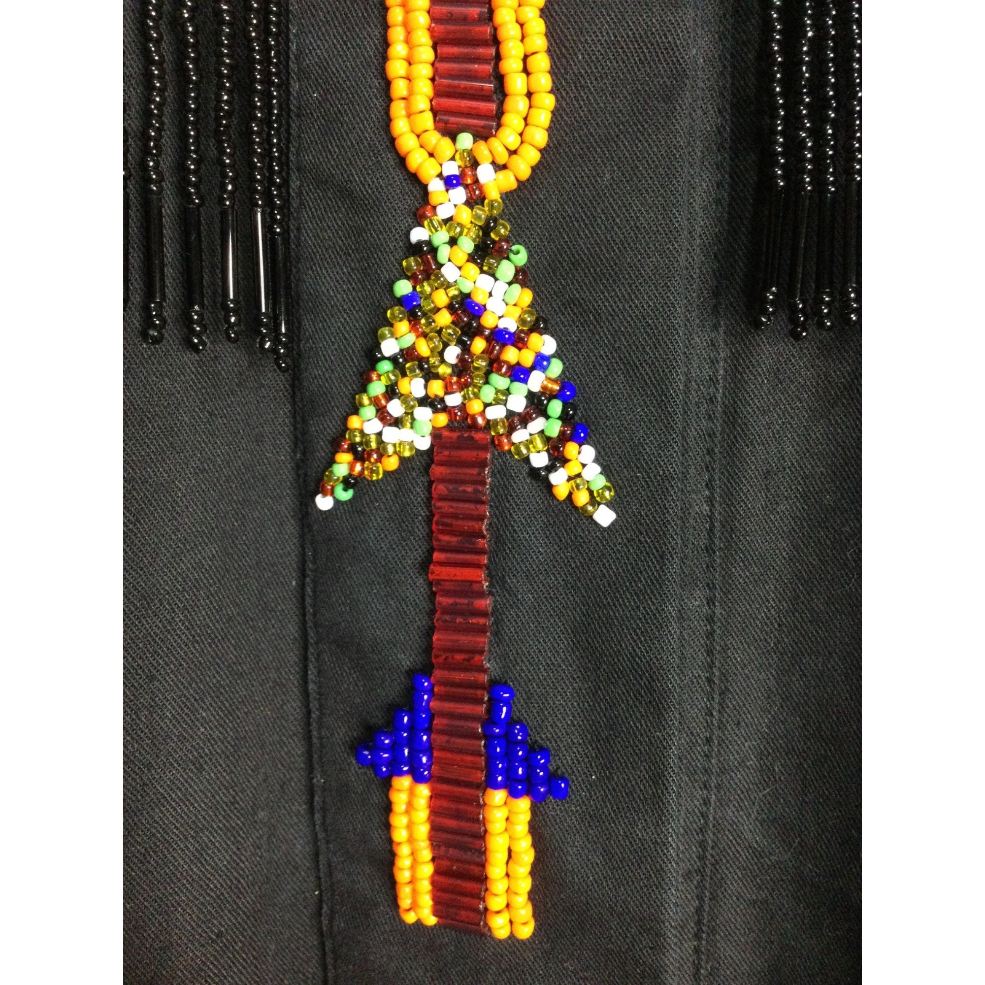 Vtg Lew Magram New York Western Shirt Beaded Fringe Button-up Top Size ...