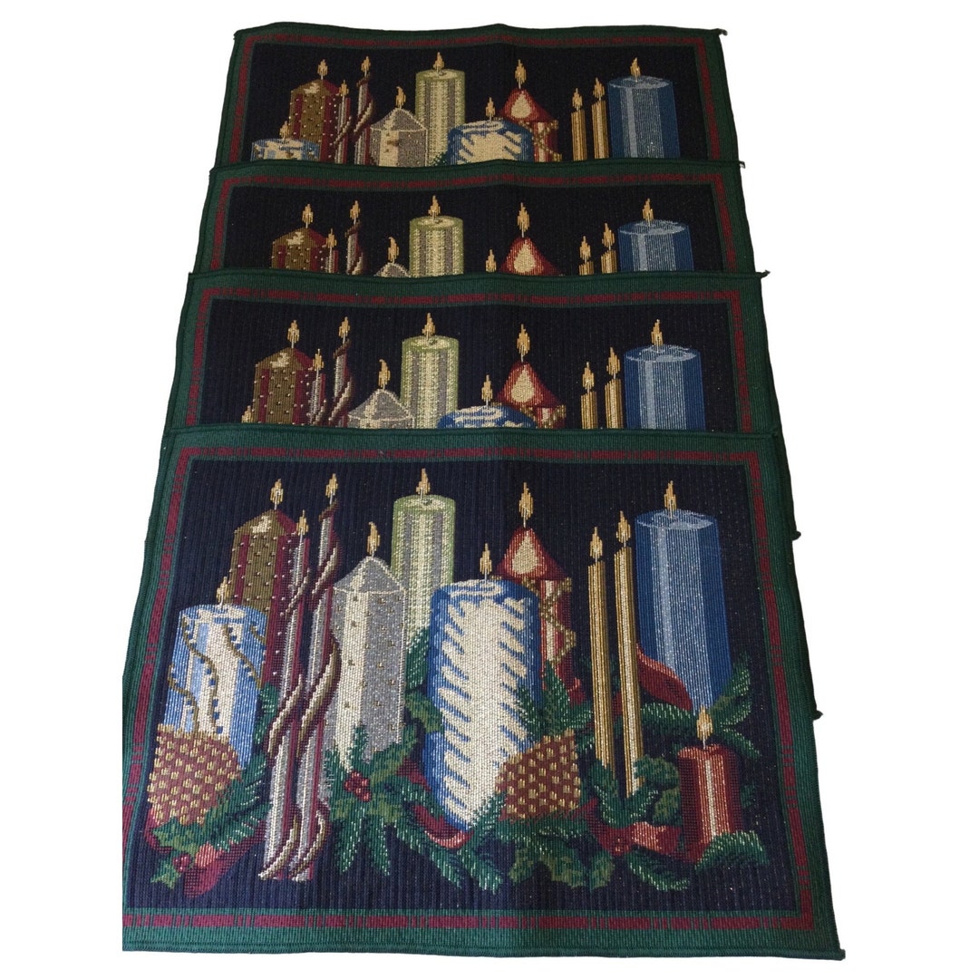 Vintage Kemp Beatley Holi Candle Placemats 13 X 17 Set of Four ...