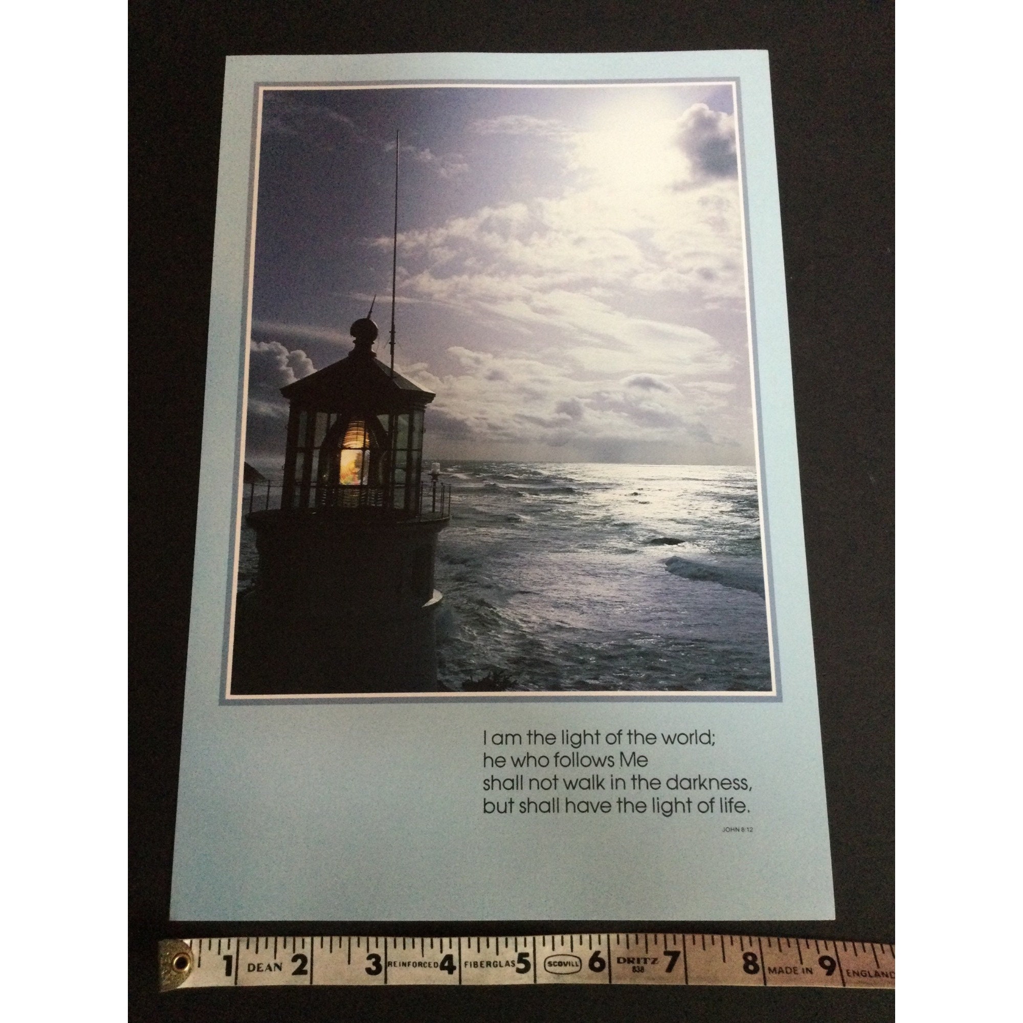 Vintage Argus Lighthouse Poster Print 1985 80s DIY Craft Inspirational ...