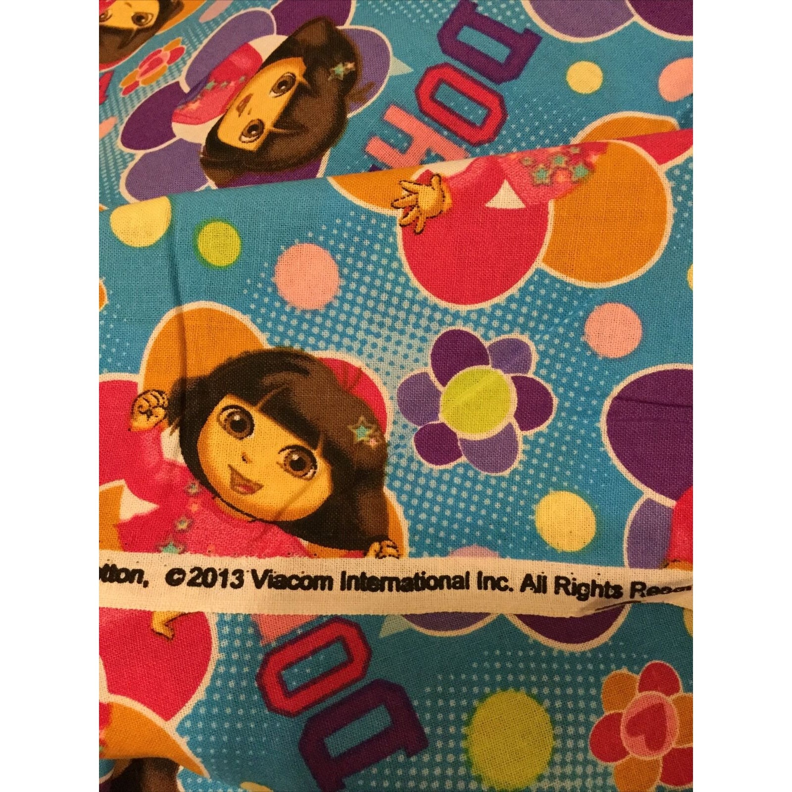 Dora the Explorer Fabric 2+ Yards 2013 Totally Dora Floral Badges DIY Quilting - Etsy