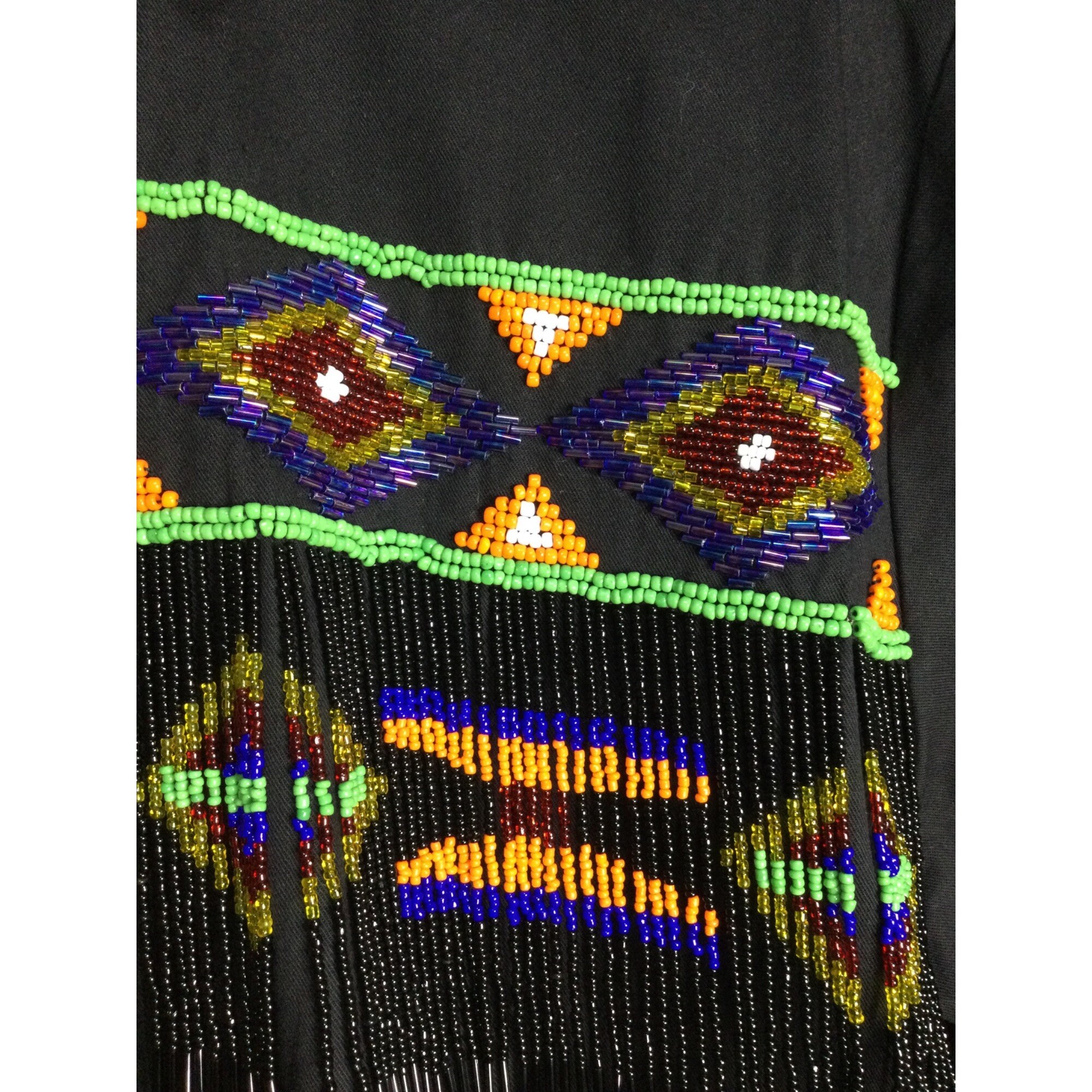 Vtg Lew Magram New York Western Shirt Beaded Fringe Button-up Top Size ...