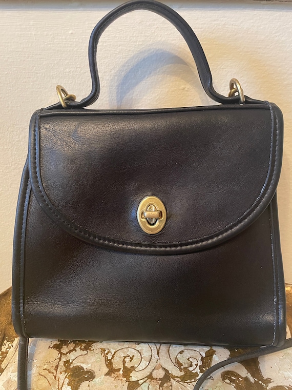 Vintage Black Leather Coach Bag Regina Purse jpp.polije.ac.id