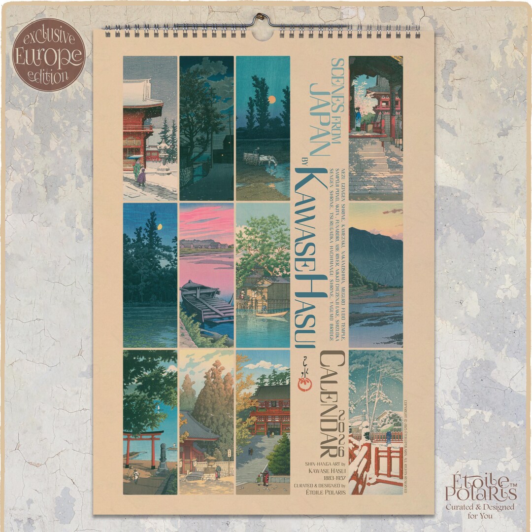 Kawase Hasui Japanese Art Calendar 2026 : Shin-hanga Woodblock Prints ...