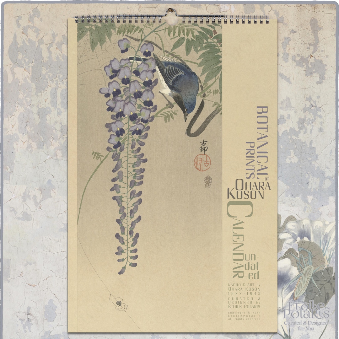 Botanical Perpetual Calendar : Japanese Woodblock Art Undated Planner ...
