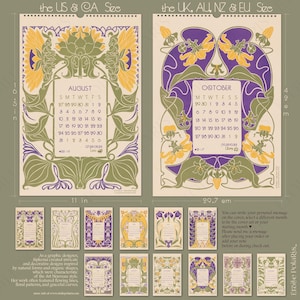 2026 Art Nouveau Calendar / 1900s Art Illustrations by Anna Sipkema ...