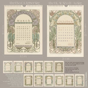 2025 Art Nouveau Calendar / 1900s Art Illustrations by Alphonse Mucha ...