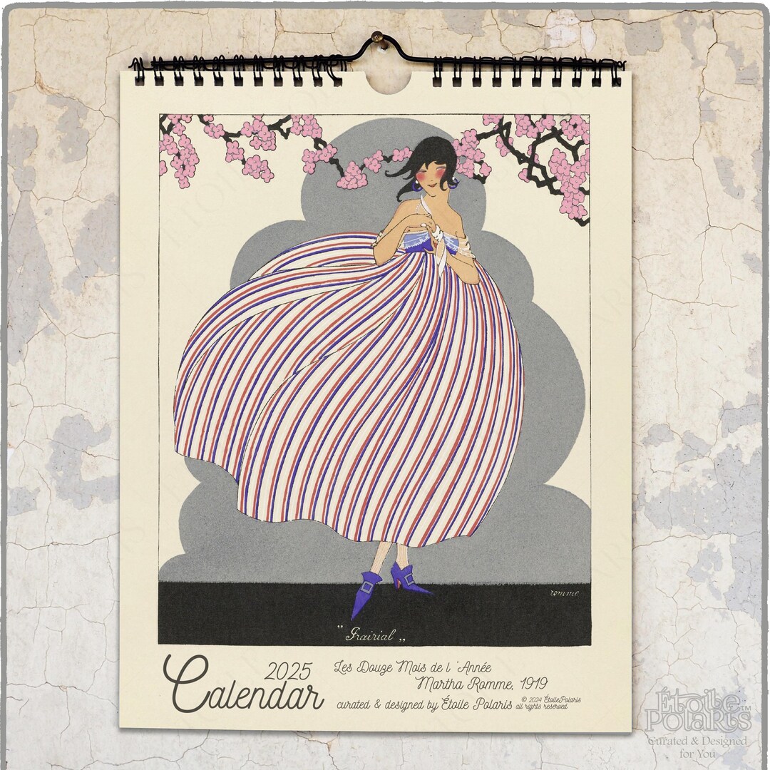 Vintage Fashion Calendar 2025 / Art Deco French Illustrations by Martha ...