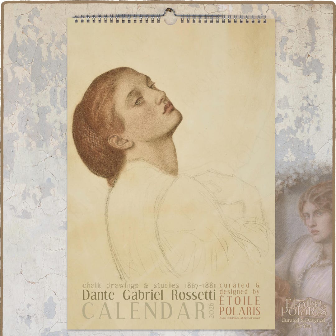 Rossetti Pre-raphaelite Art Calendar 2026: Studies & Chalk Drawings, A3 ...