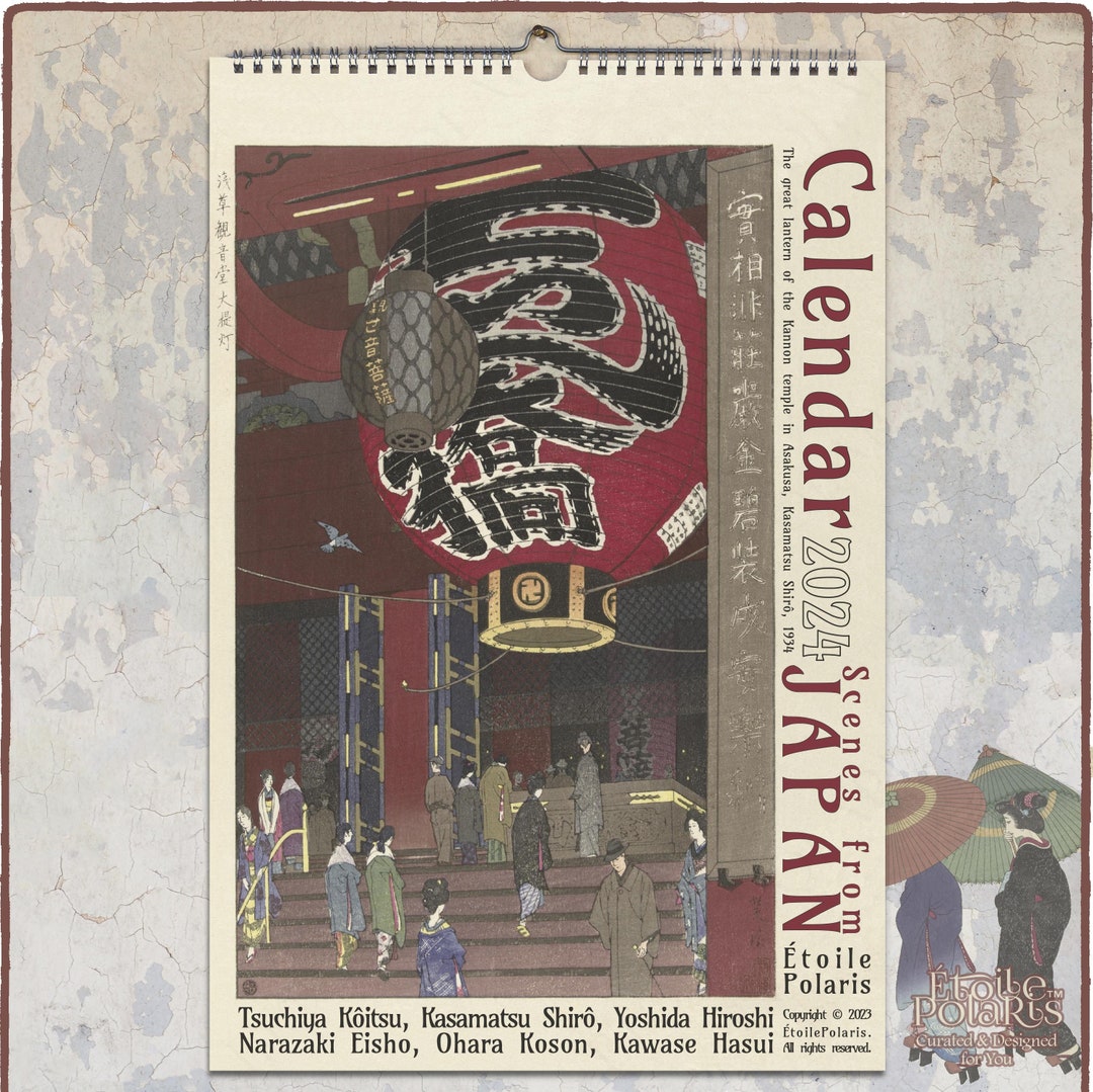 Japanese Art Calendar 2024 scenes From Japan /monthly Wall Calendar A3 ...