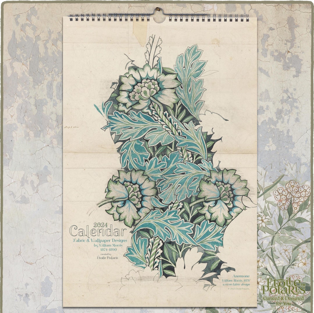 William Morris Calendar 2024, Fabric & Wallpaper Designs, Arts and ...