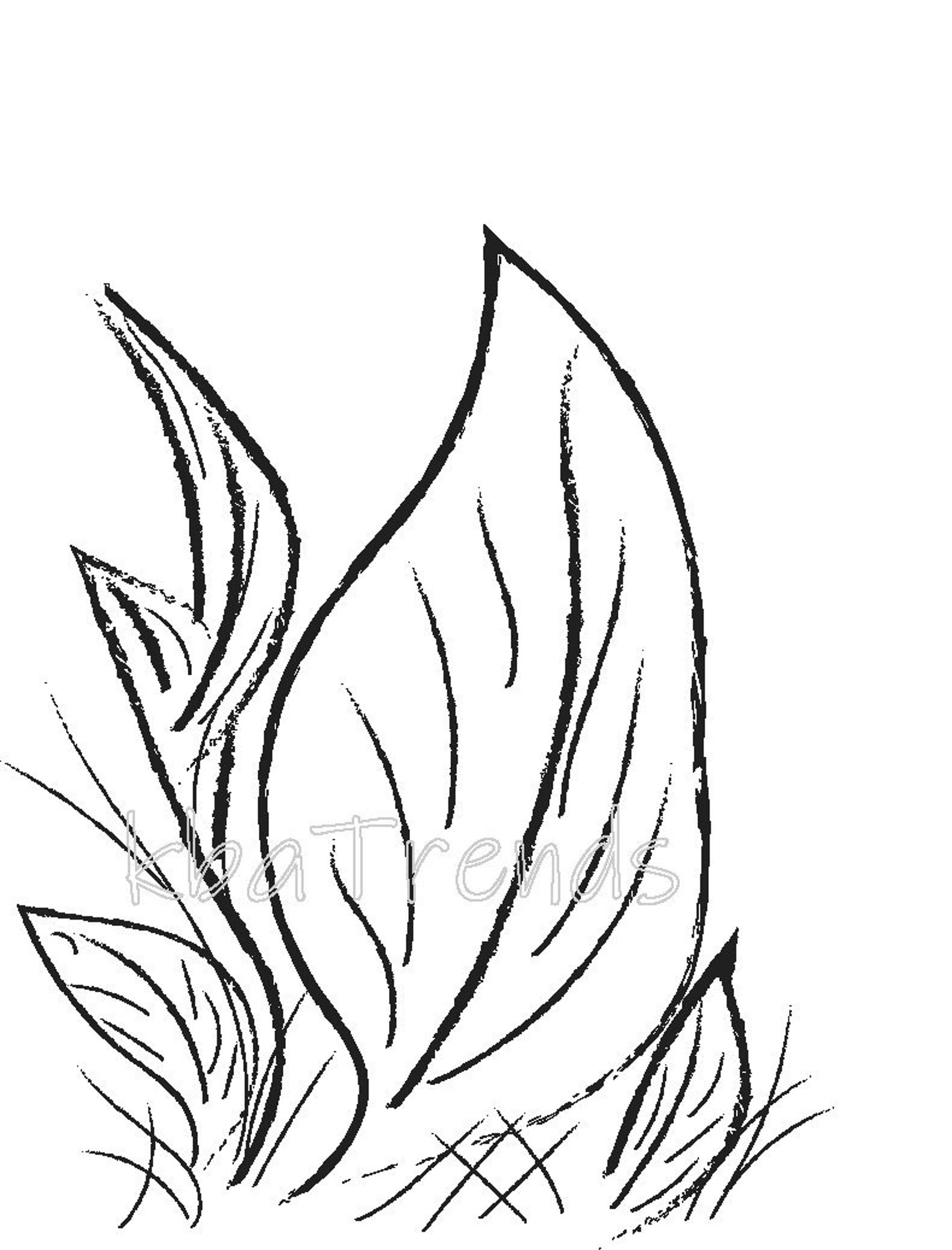 Black and White Leaf Print, Simple Leaf Print, Black and White Leaves ...