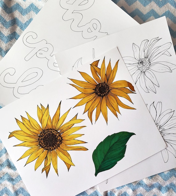 Support Ukraine Sunflower Coloring Pages Digital Download | Etsy