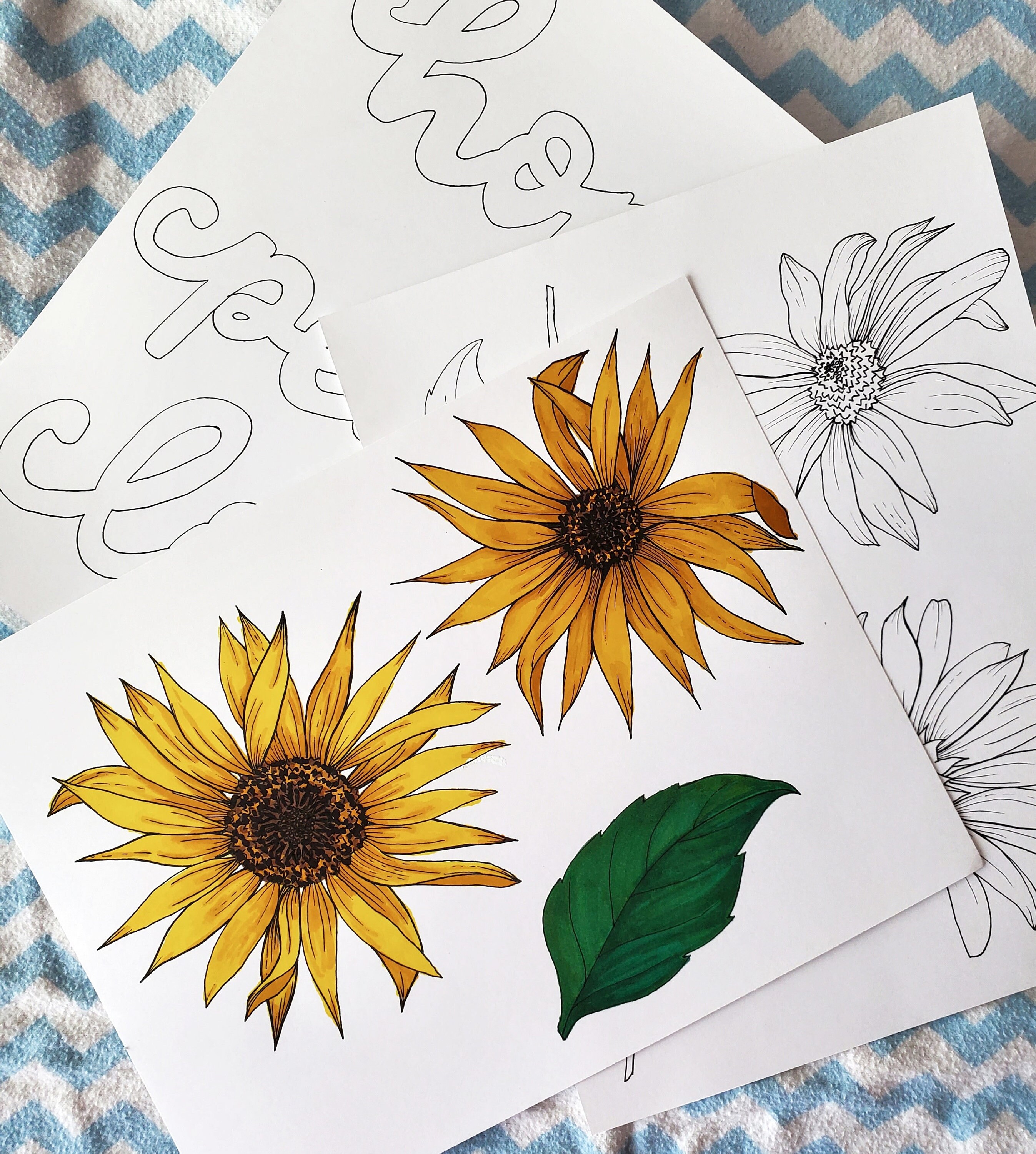 Support Ukraine Sunflower Coloring Pages Digital Download Sunflower ...