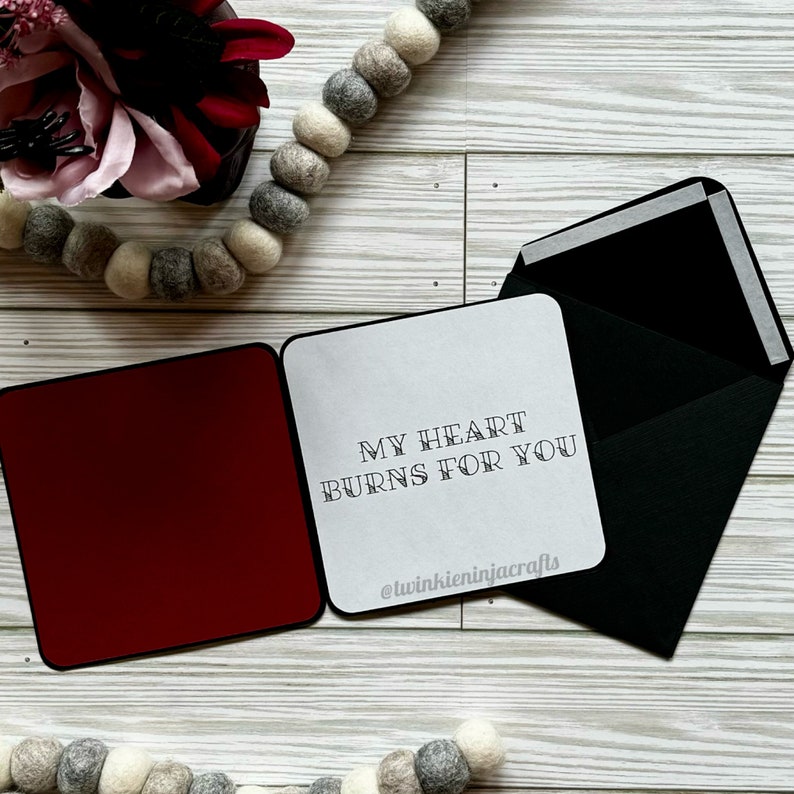My Heart Burns for You Card - Bloody Valentine’s Card - Spooky ...